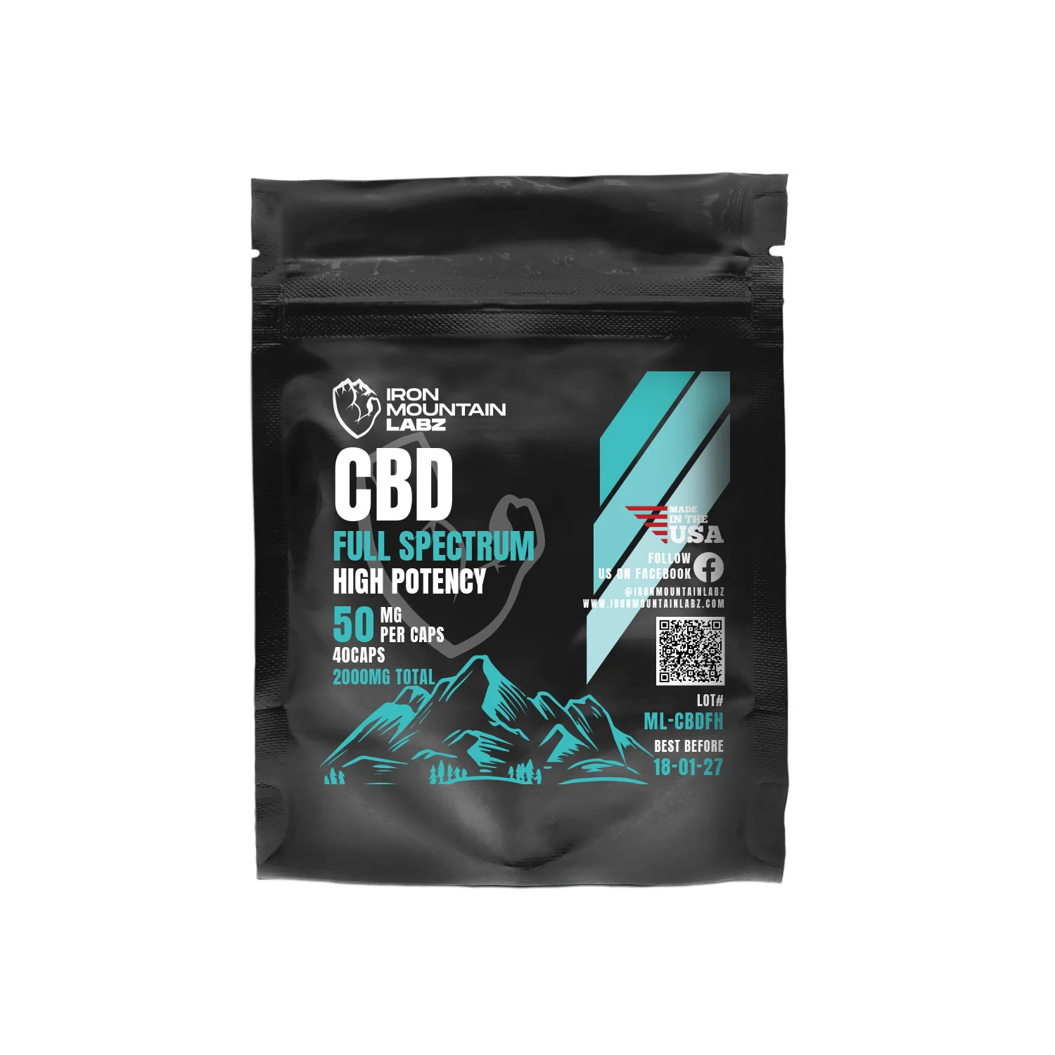 CBD Capsules Full Spectrum High Potency - Iron Mountain Labz